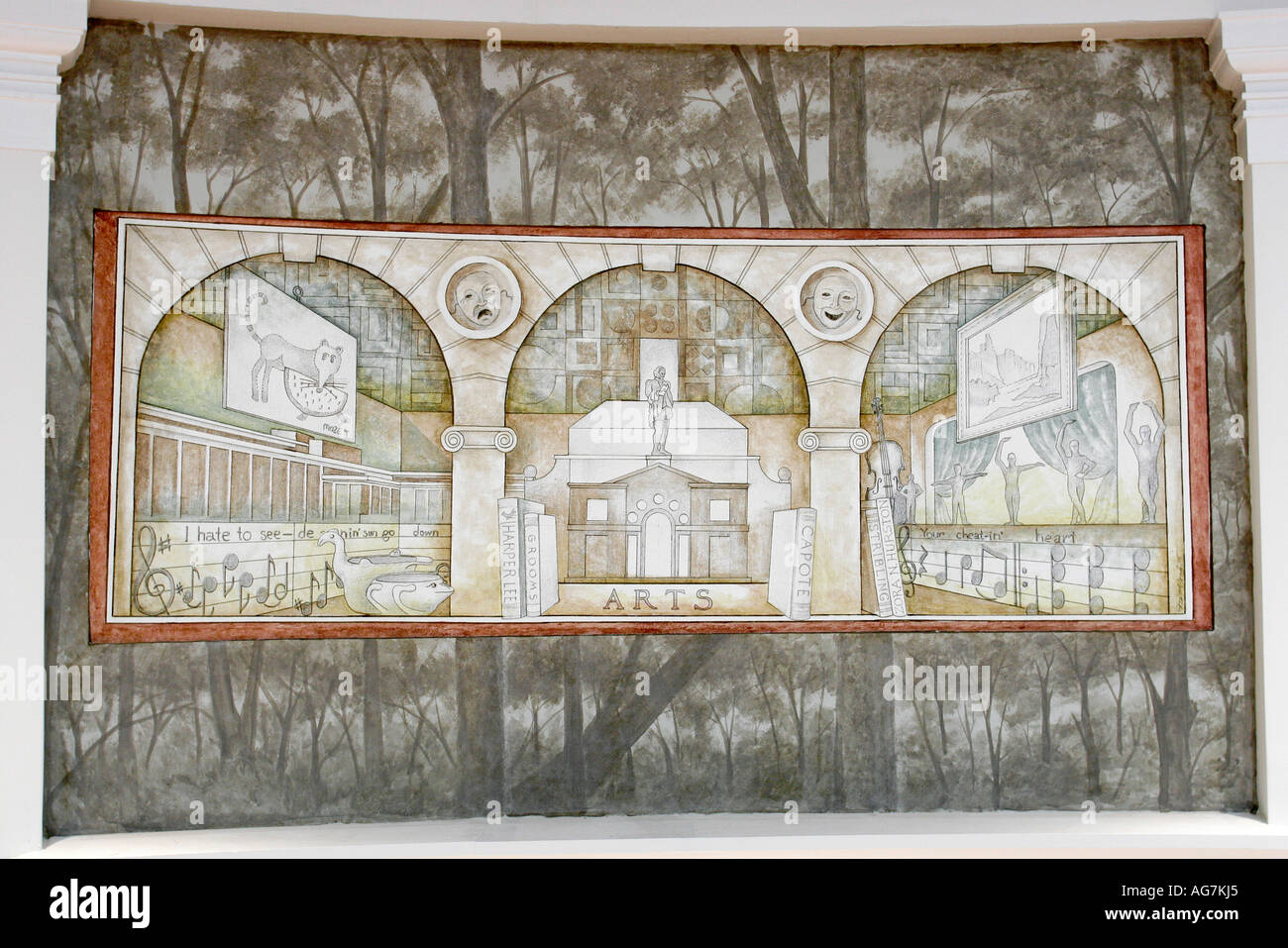 Montgomery Alabama,State Department of Archives and History,wall mural ...