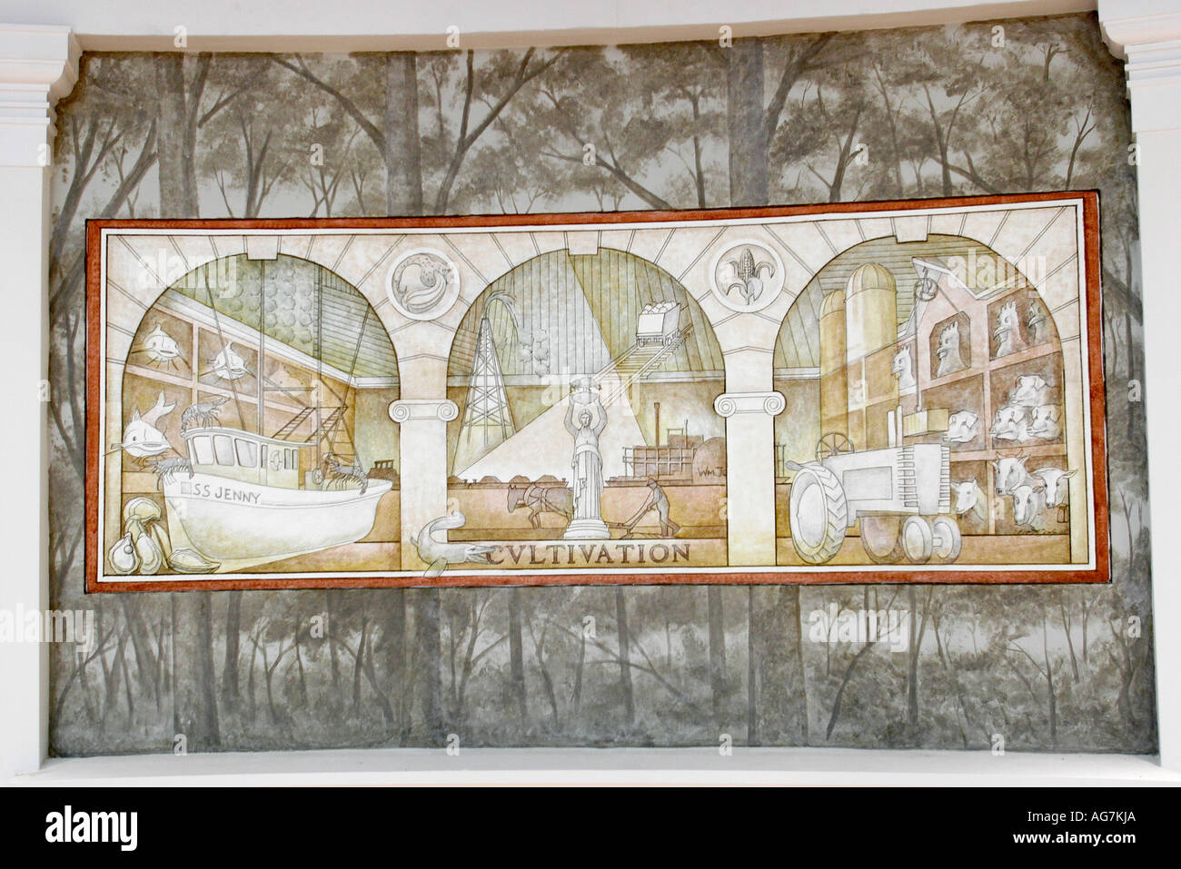 Montgomery Alabama,State Department of Archives and History,wall mural ...
