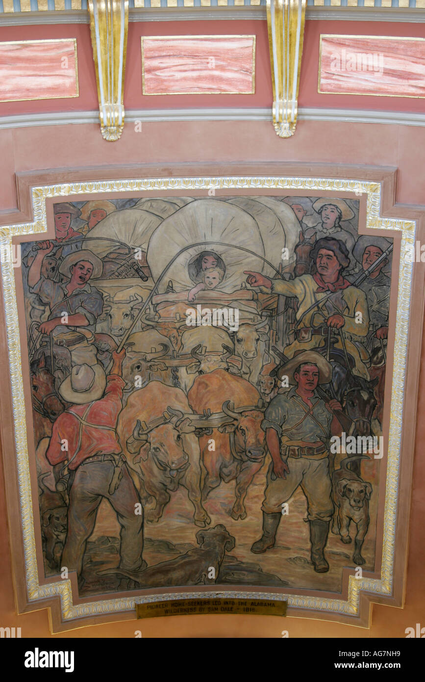 Montgomery Alabama,State Capitol building,rotunda,mural,state history ...