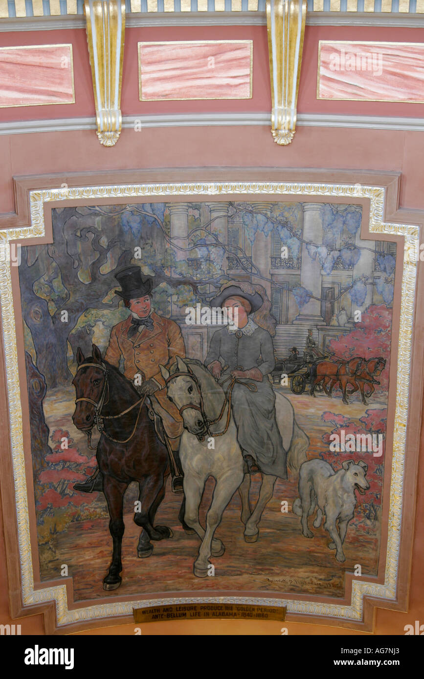 Montgomery Alabama,State Capitol building,rotunda,mural,state history ...