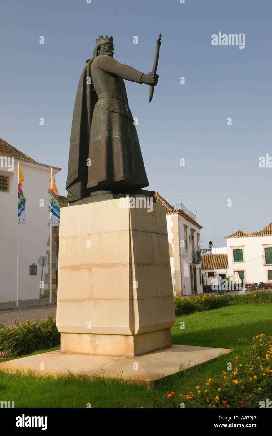 Statue of Dom Afonso III Faro Algarve Portugal Stock Photo - Alamy