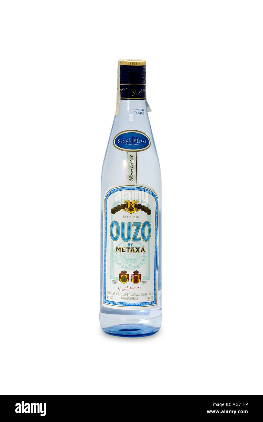 Ouzo bottle Cut Out Stock Images & Pictures - Alamy