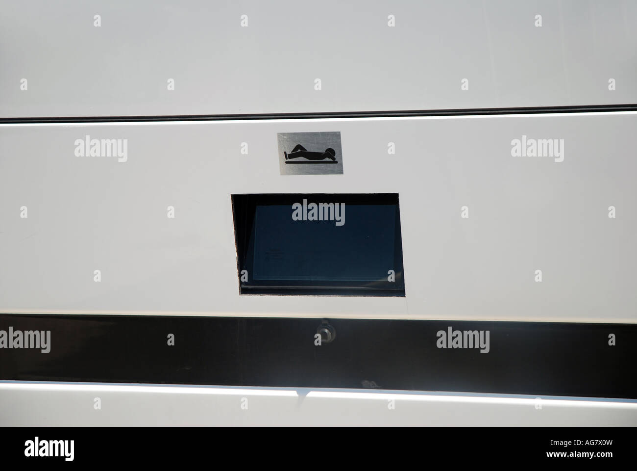 A sign marked place to sleep for a bus driver Stock Photo - Alamy