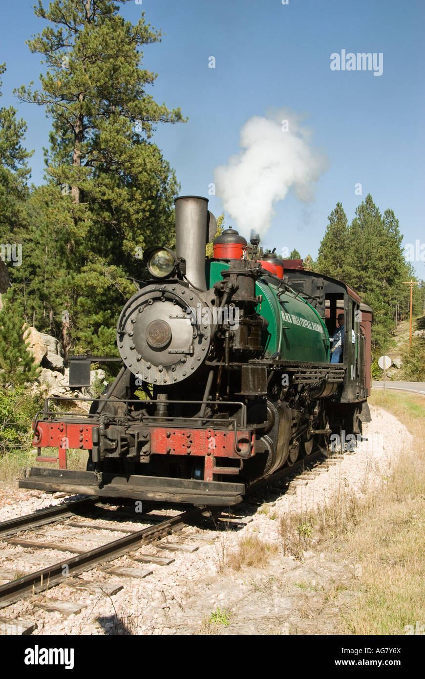 an 1880 steam engine in use as a tourist attraction by the Black Hills ...
