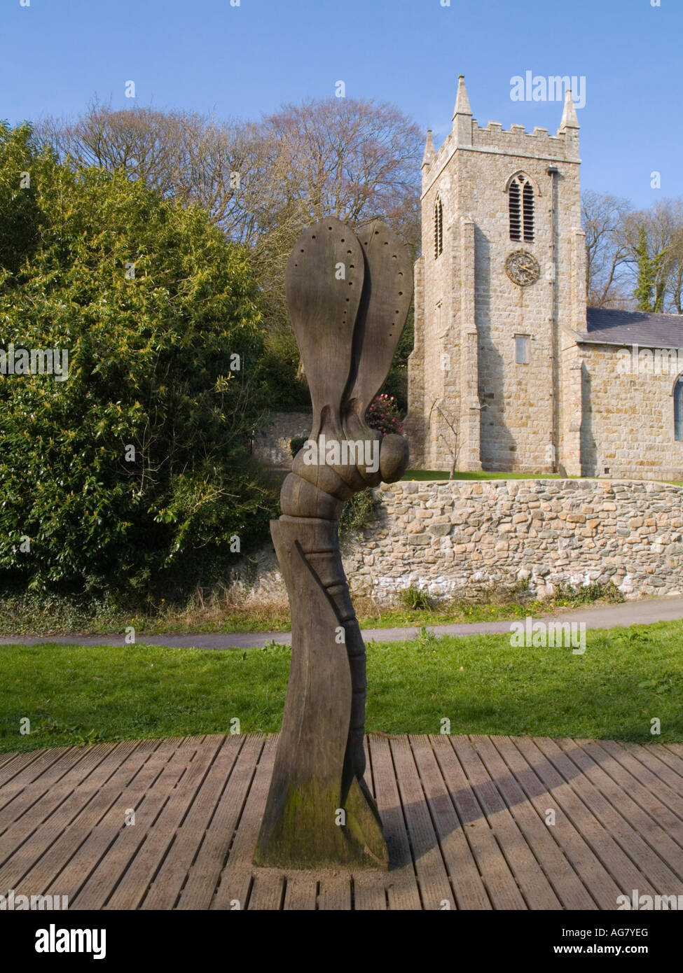 Wings of Dragonfly wooden sculpture at entrance to The Dingle local ...