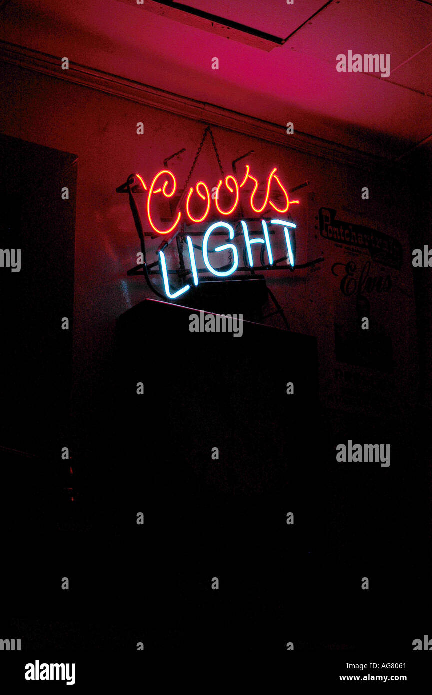 Coors Light Neon Sign Rock and Bowl New Orleans Louisiana America USA ...