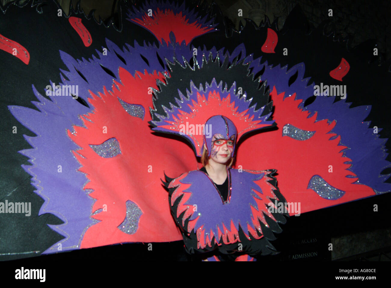 Carnival Dress Wings Costume Red Blue Outfit Stock Photo - Alamy