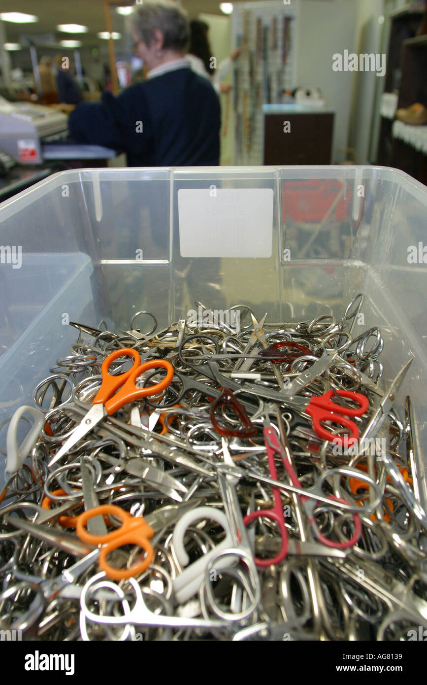 Confiscated items from the airline airport security that were not ...