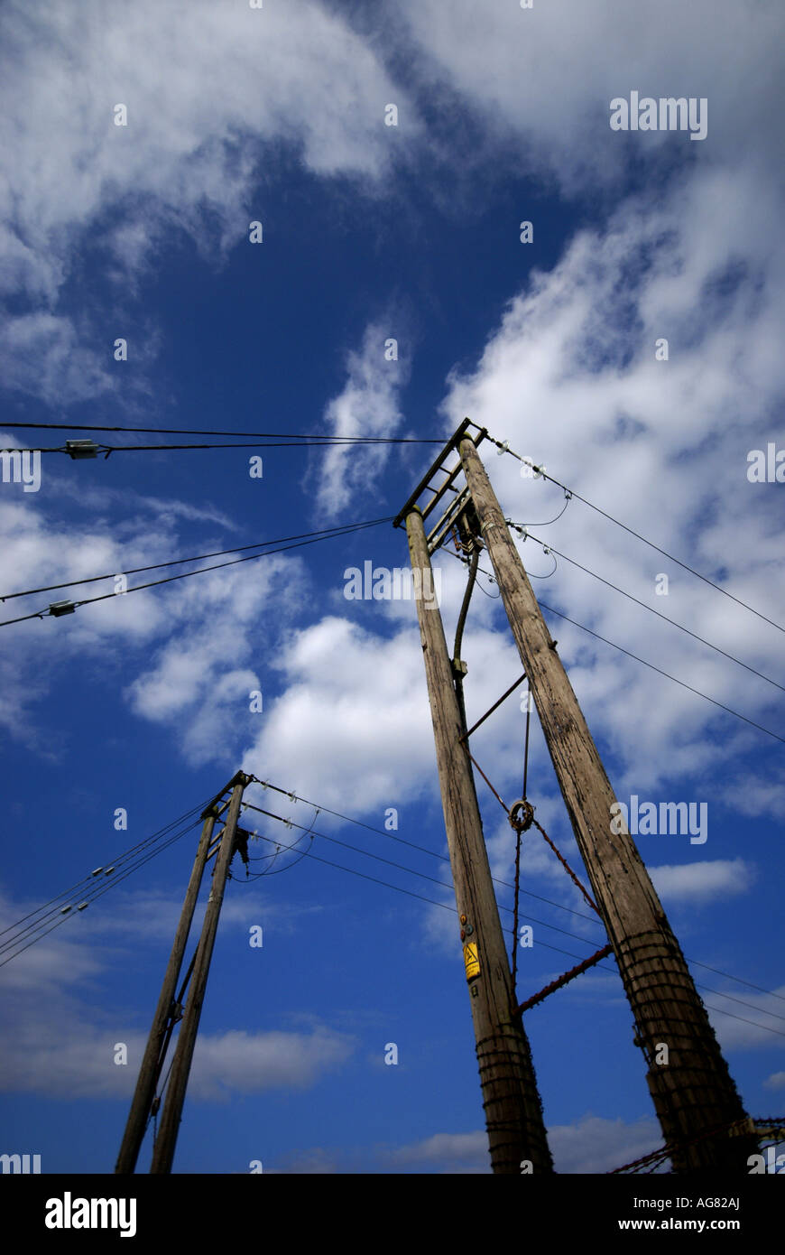 Telegraph / Communication / Electricity Cable Poles Stock Photo - Alamy