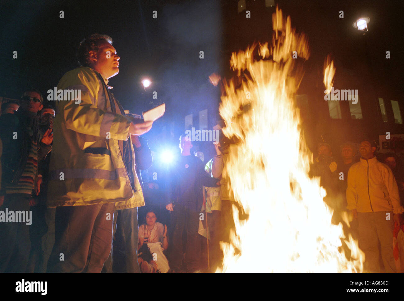 Man about to burn his British Passport in sign of protest during the ...
