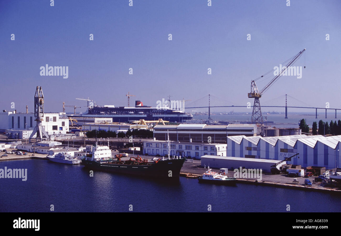 The port basin of Saint Nazaire Brittany France Stock Photo - Alamy