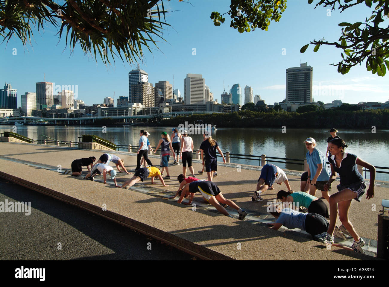 Brisbane exercise group Stock Photo - Alamy