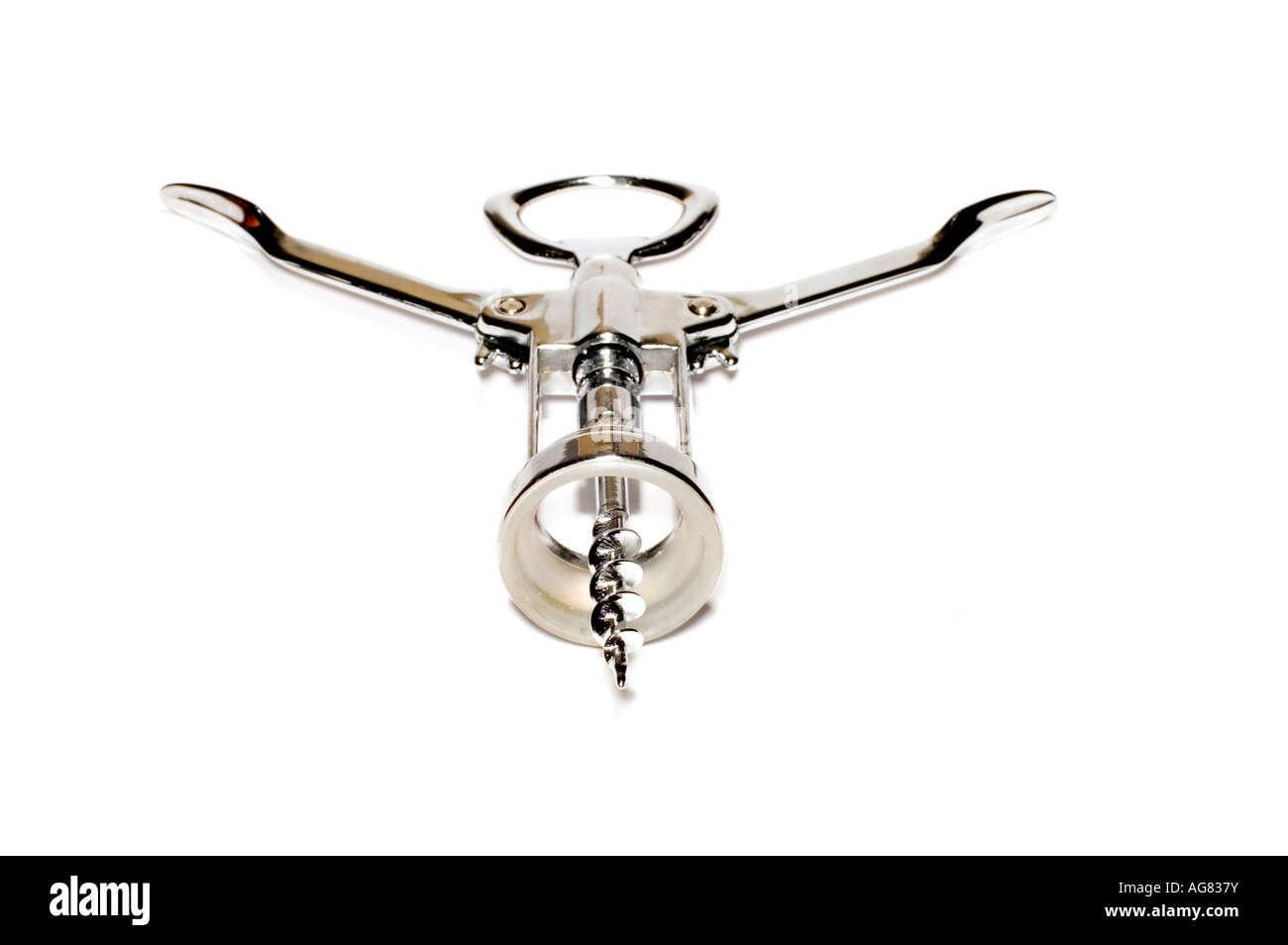 series object on white isolated Silver corkscrew Stock Photo - Alamy