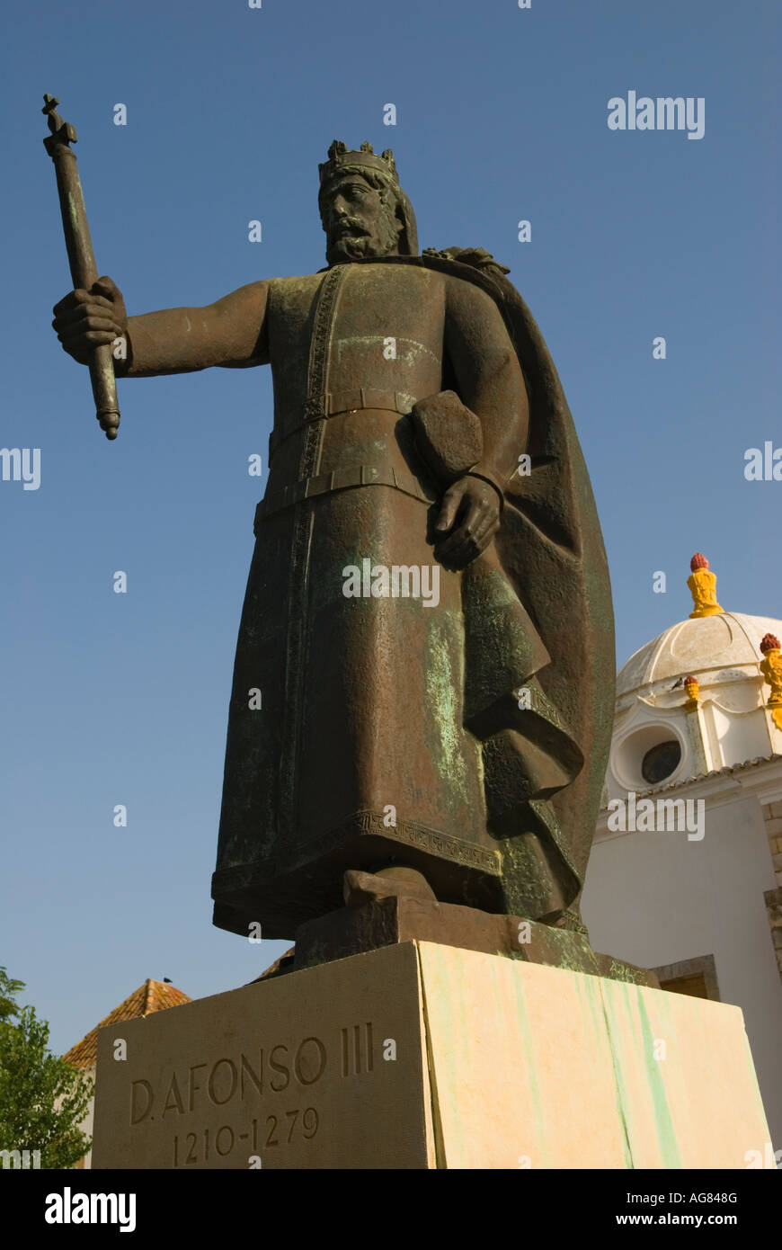 Statue of Dom Afonso III Faro Algarve Portugal Stock Photo - Alamy