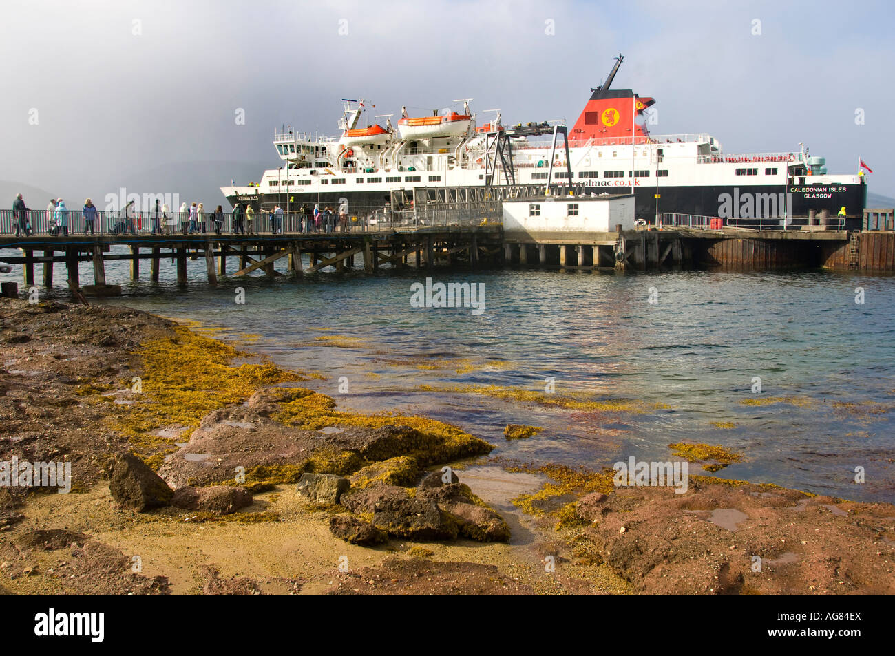 Passengers boarding the Caledonian Macbrayne ferry the Caledonian Isles ...
