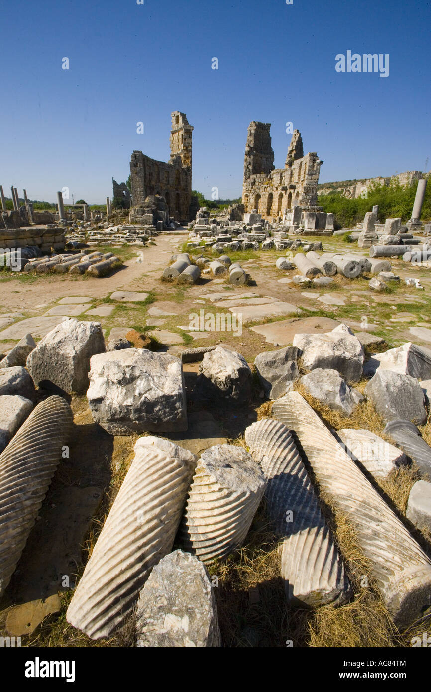 Roman ruins of Perge, Antalya, Turkey Stock Photo - Alamy