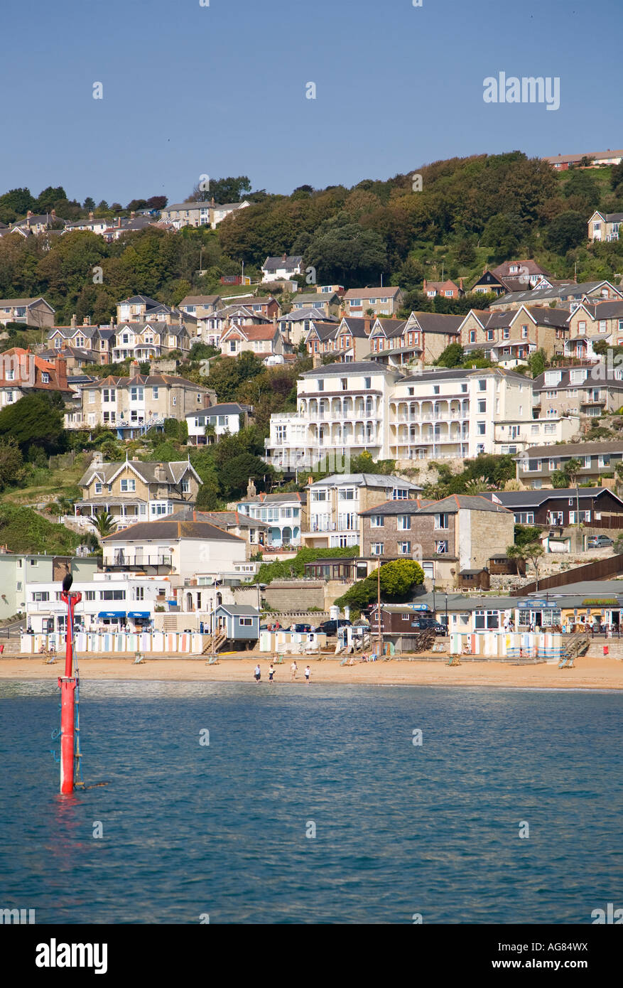 Guest houses above Ventnor - a typical British seaside resort Stock ...