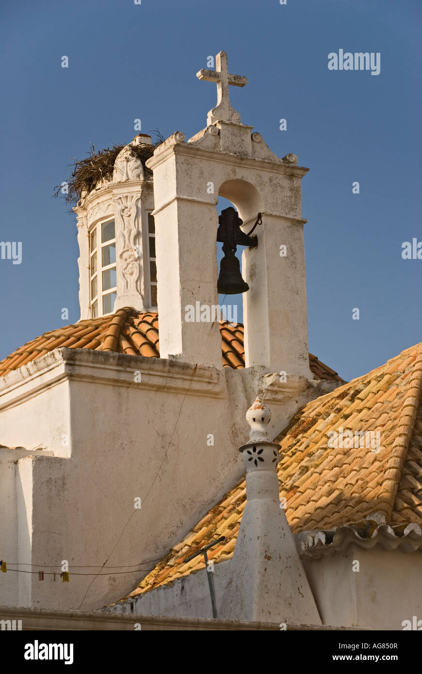Typical church roof bell tower and chimney Faro Algarve Portugal Stock ...