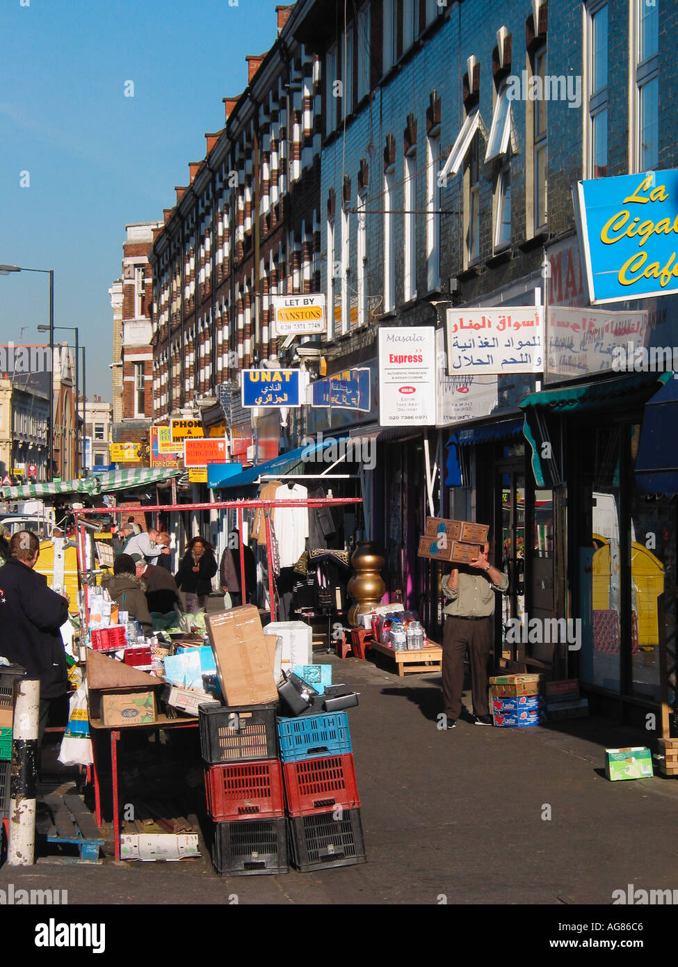 Market Stalls North End Road Colourful Street Market Scene London ...