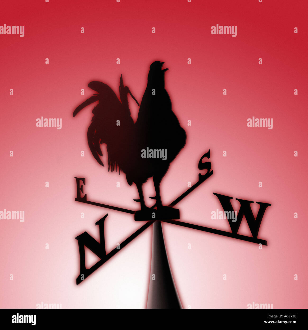 Weathervane with crowing rooster Stock Photo - Alamy