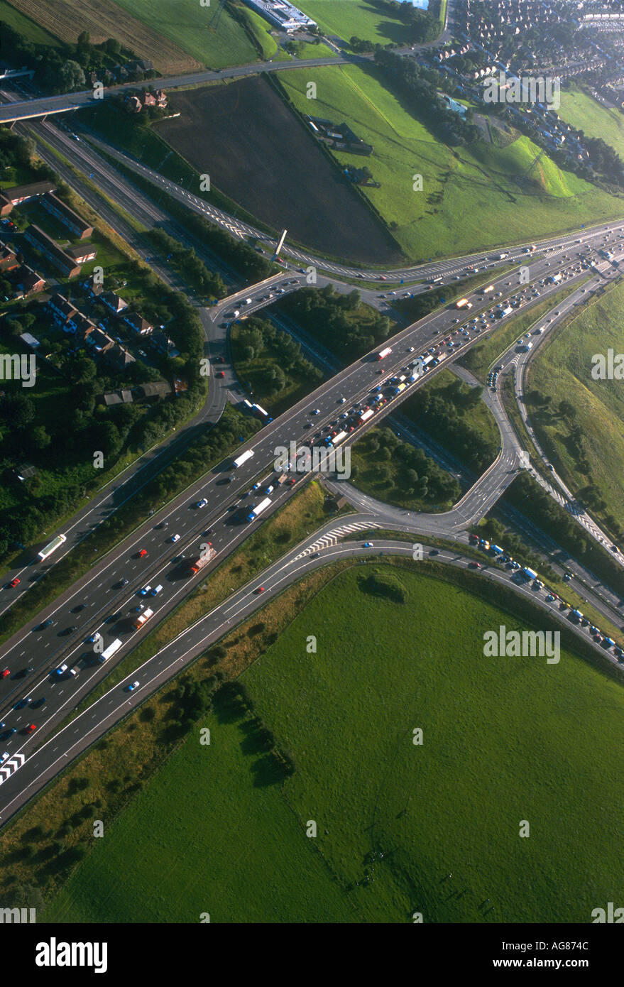 M60 motorway and countryside from the air Stock Photo - Alamy