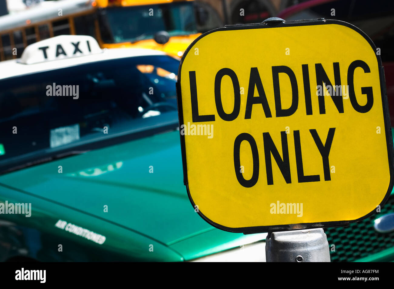 Taxi loading zone Stock Photo - Alamy