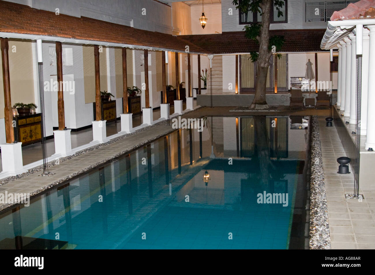 Inner courtyard and swimming pool at Taru Villas, Colombo, Sri Lanka ...