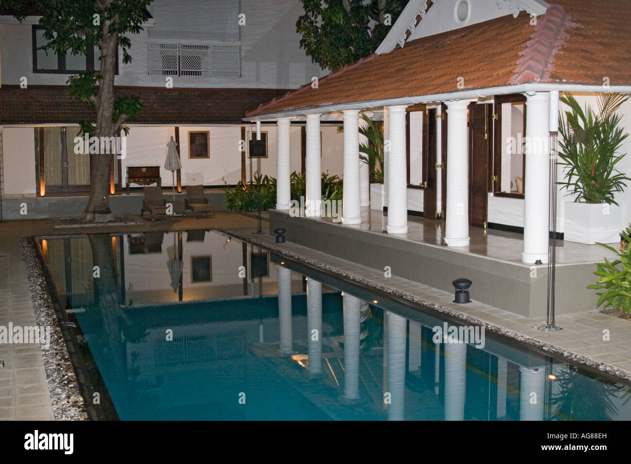 Inner courtyard and swimming pool at Taru Villas, Colombo, Sri Lanka ...
