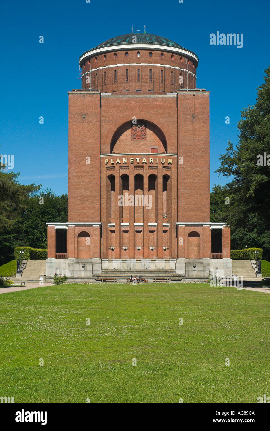 Planetarium located in an old water tower at Hamburger Stadtpark park ...