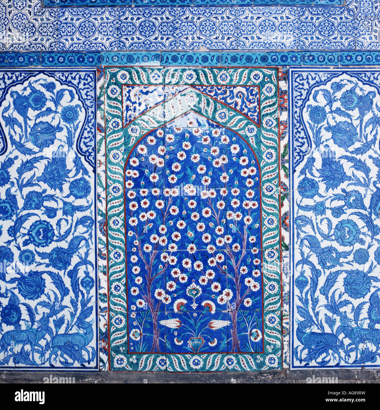 Blue tiles Topkapi Palace Istanbul Turkey Stock Photo - Alamy