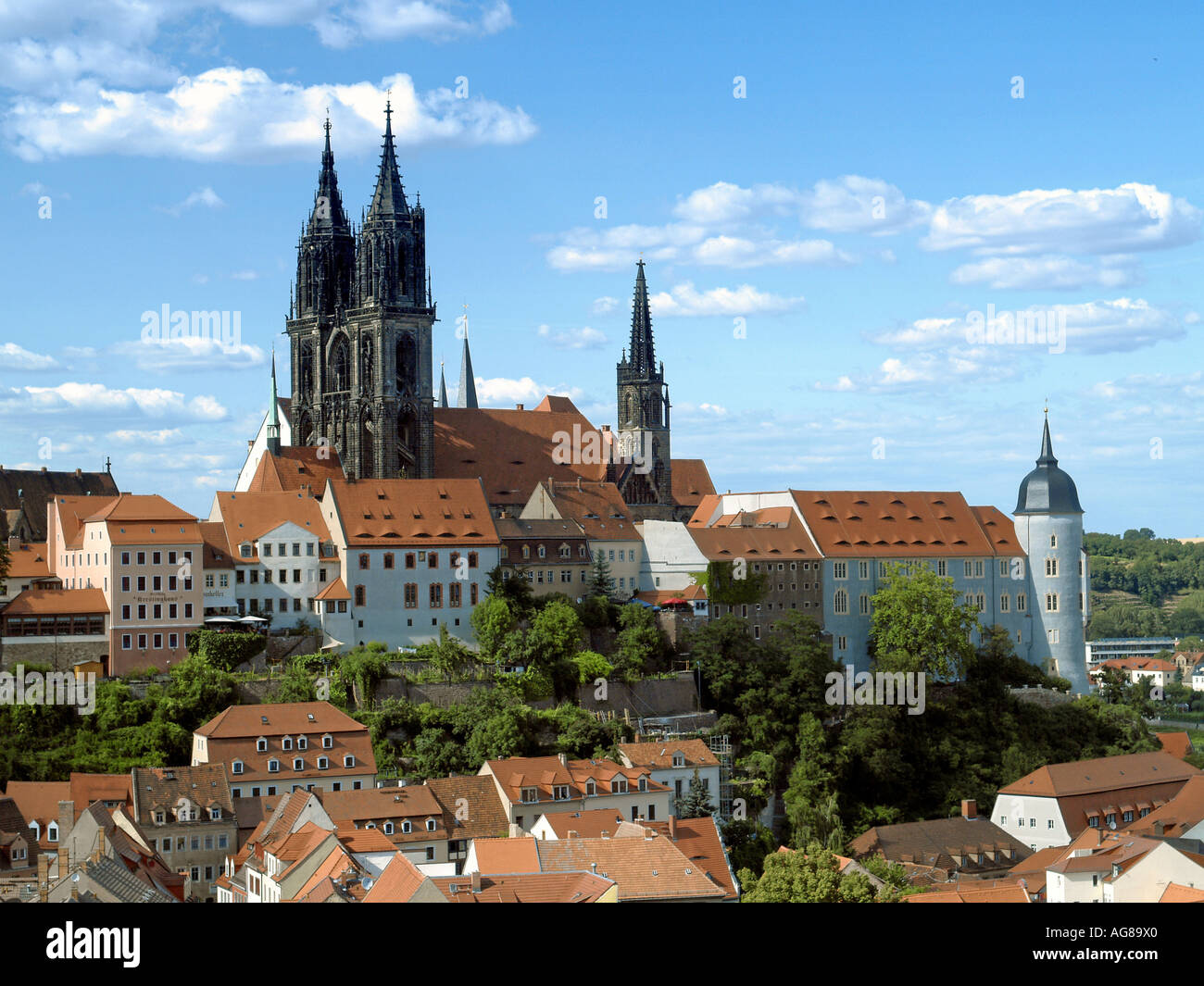 Old town of Meissen with the nightmare on the right castle and the ...