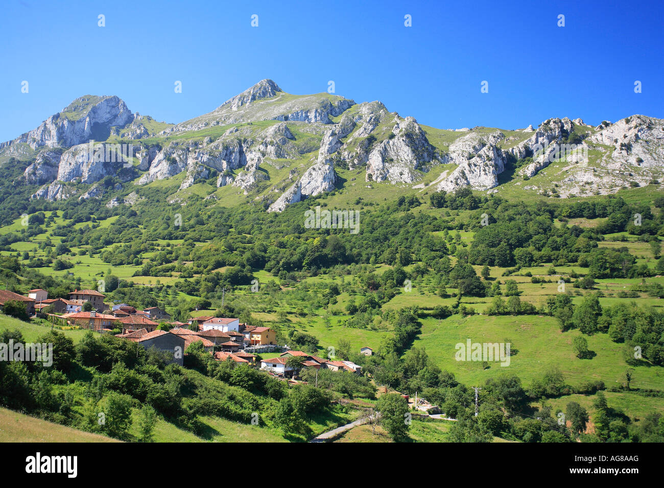 San Martin de Proaza Sierra la verde Proaza Asturias Spain Stock Photo ...