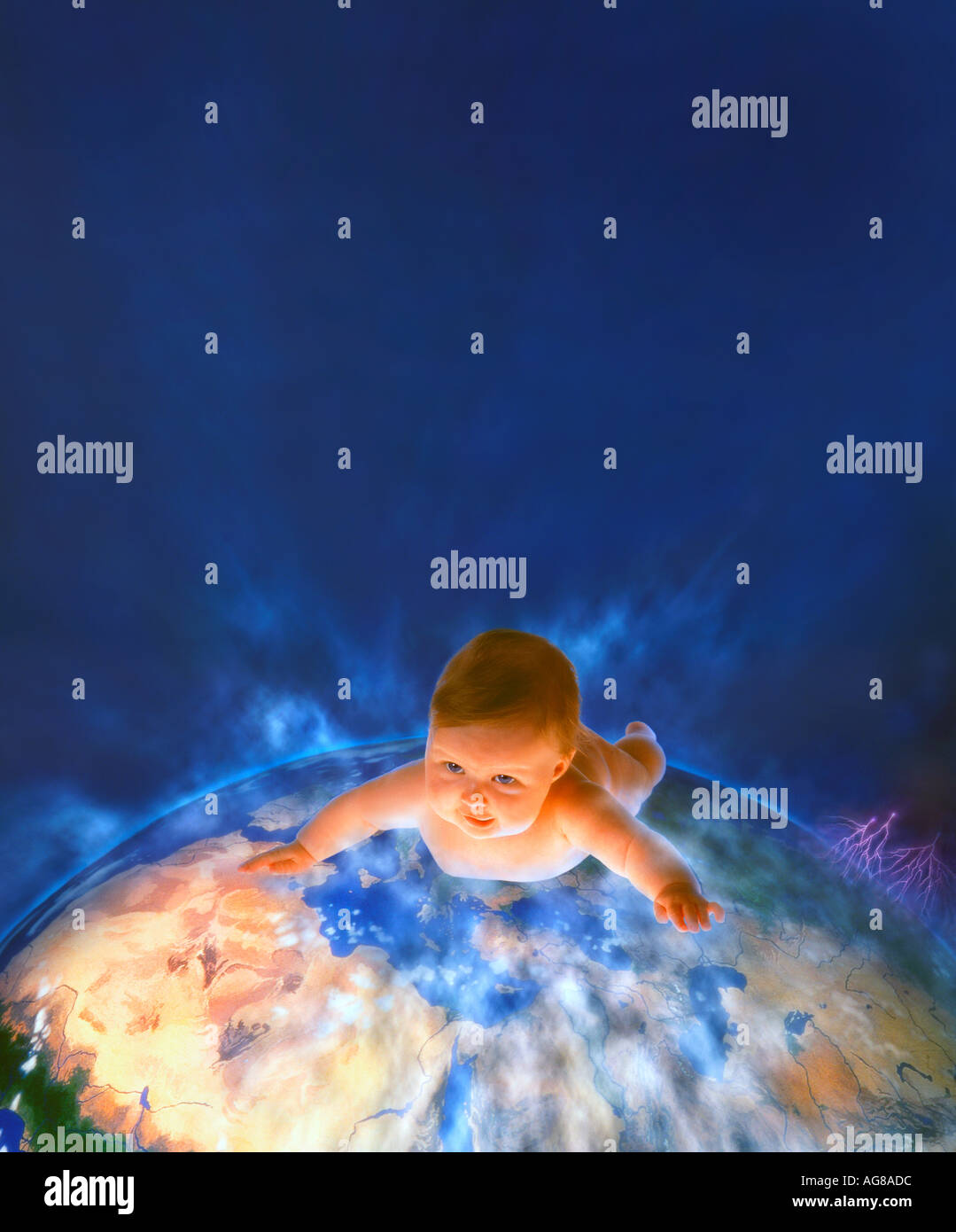 Child over earth Stock Photo - Alamy
