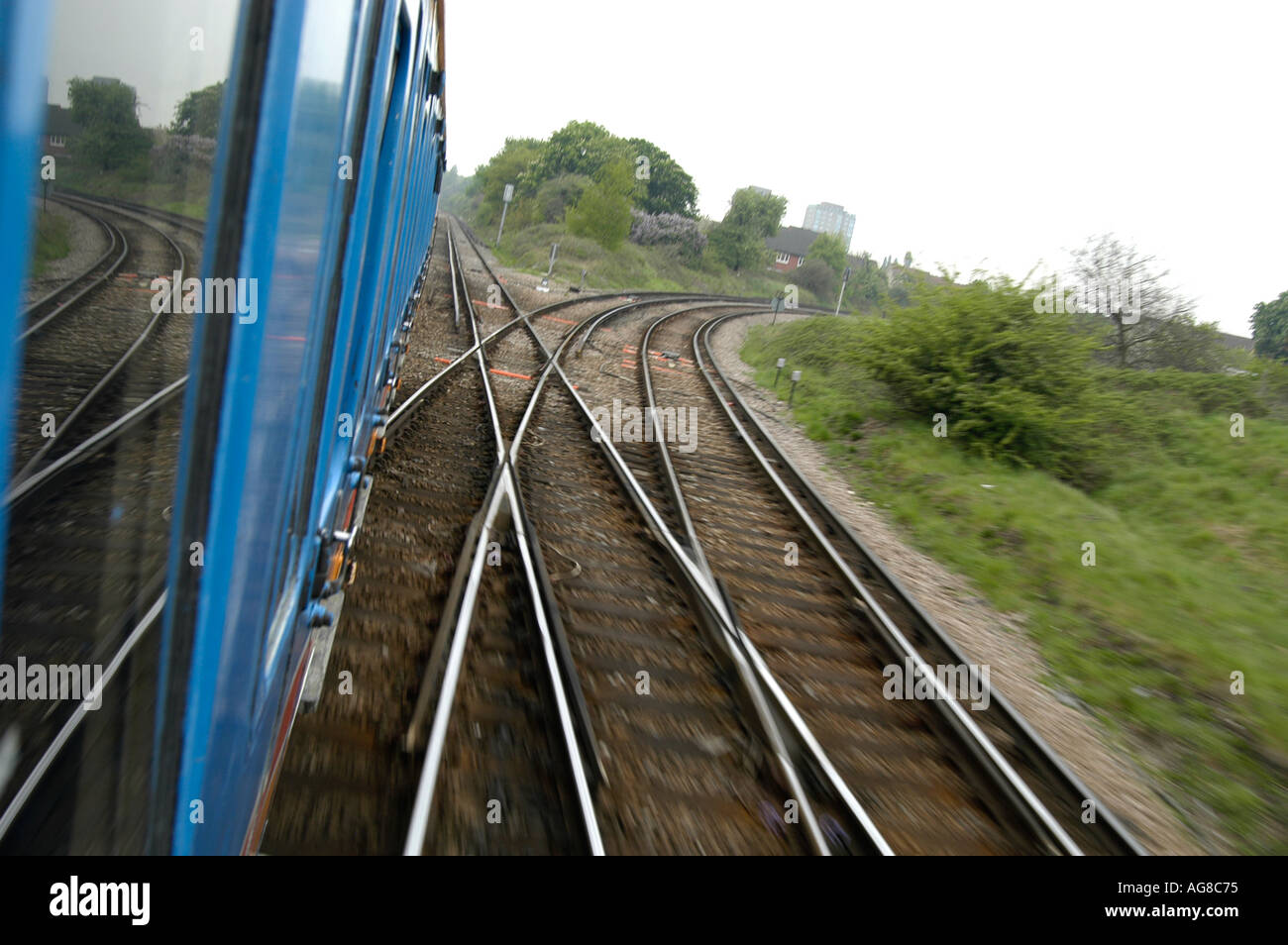 Railway track points, UK Stock Photo - Alamy