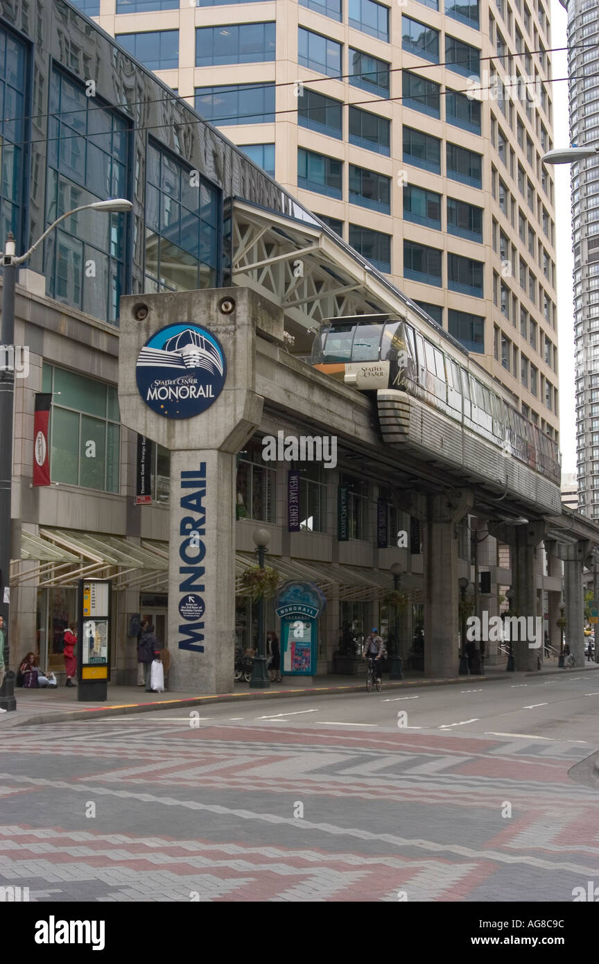 Seattle Center Monorail at Westlake Center Mall Station Stock Photo - Alamy