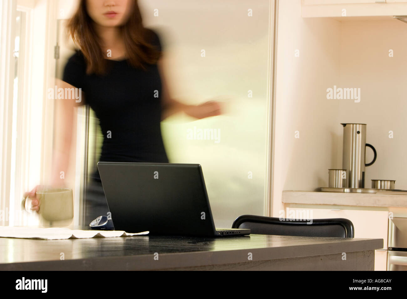 Laptop home blur motion hi-res stock photography and images - Alamy