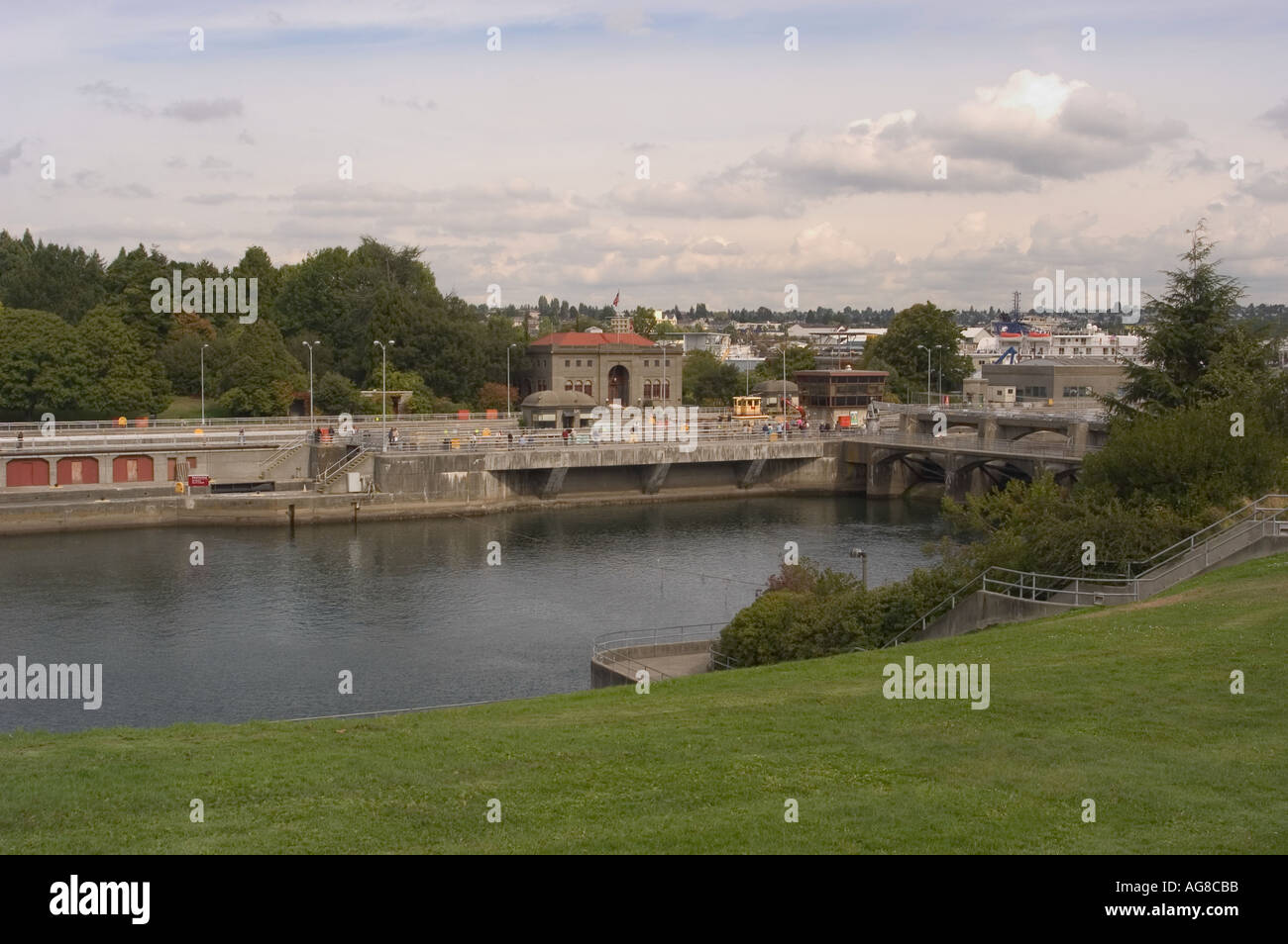 Hiram M Chittenden Locks Ballard Locks with Commodore Park in ...