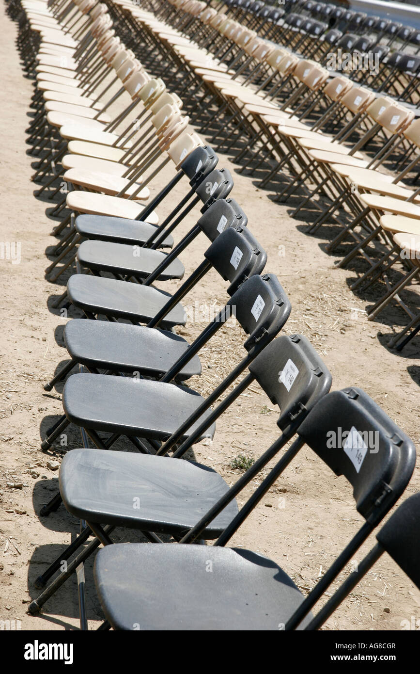 Valparaiso Indiana,Porter County Fair,empty folding chairs,rows ...