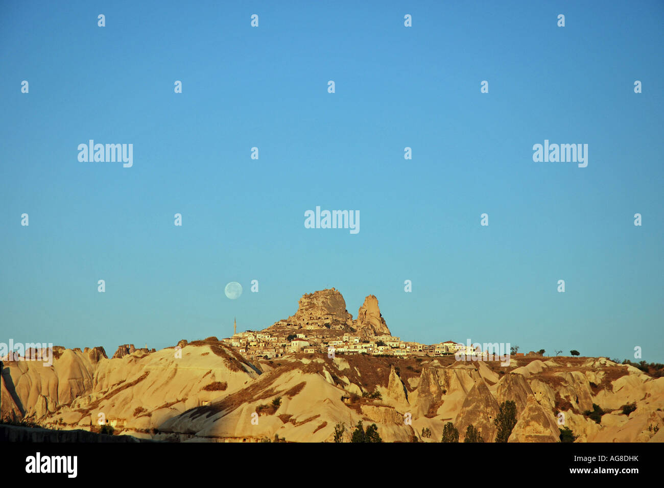 Full moon, Turkey, Cappadocia, Uchisar Stock Photo - Alamy