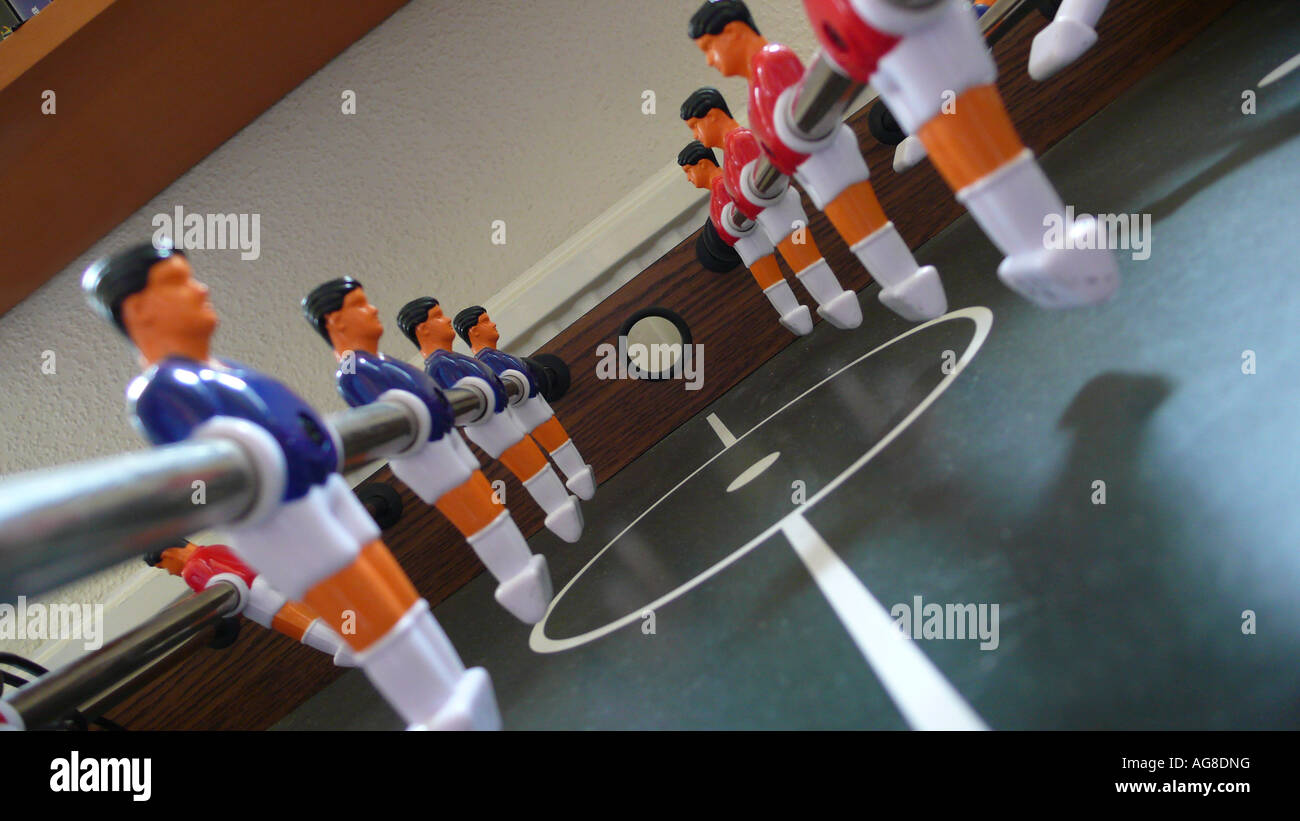 table fussball players, soccer table players Stock Photo - Alamy