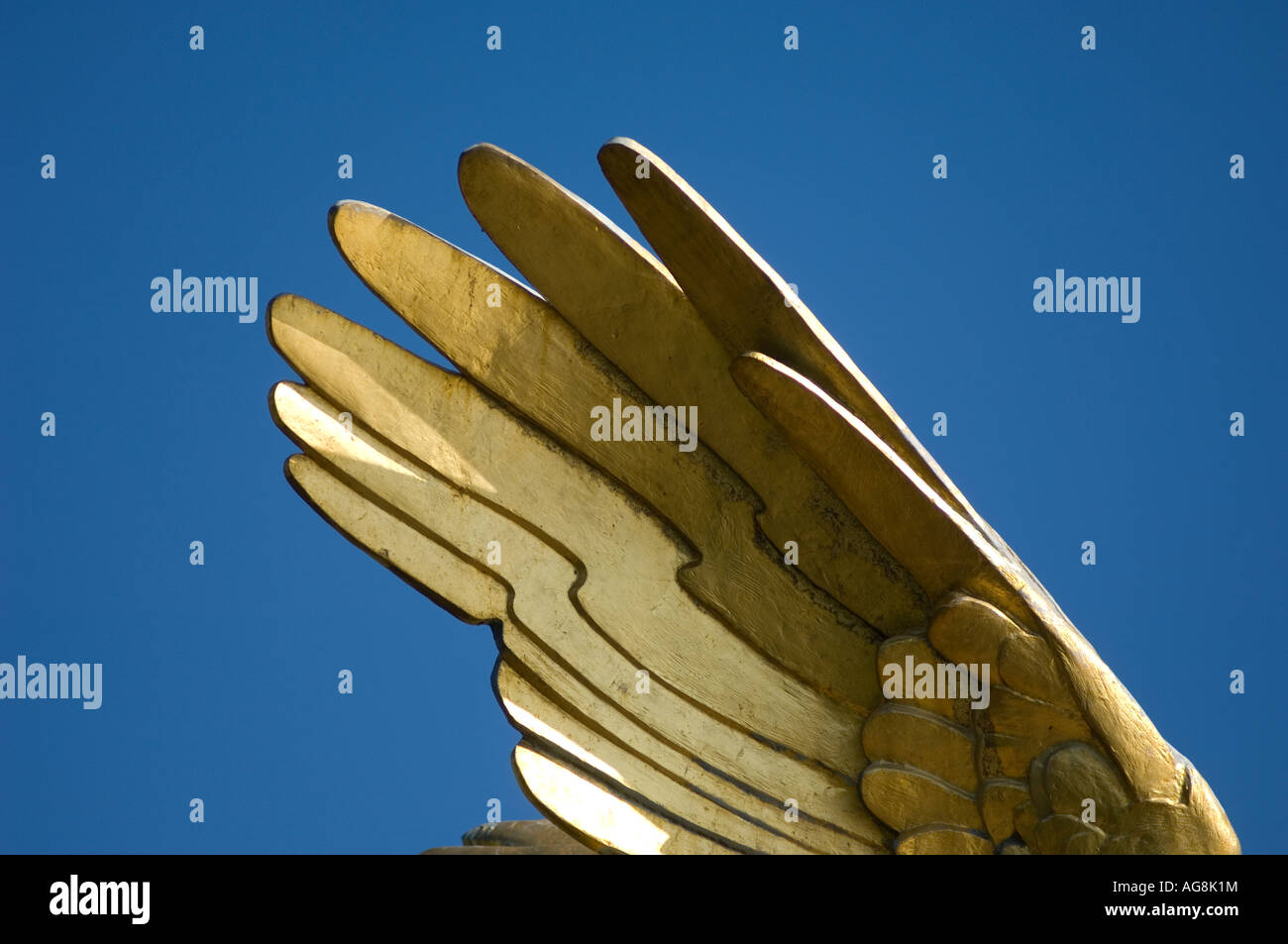 Gold wing of eagle on RAF memorial victoria embankment central london ...