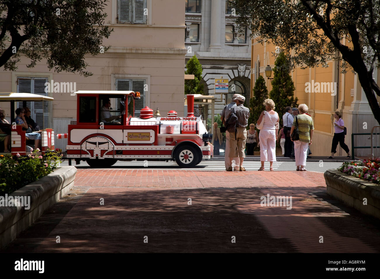 TOUR BUS/MINI TRAIN WITH SIGHTSEERS PRINCIPALITY OF MONACO SOUTH OF ...