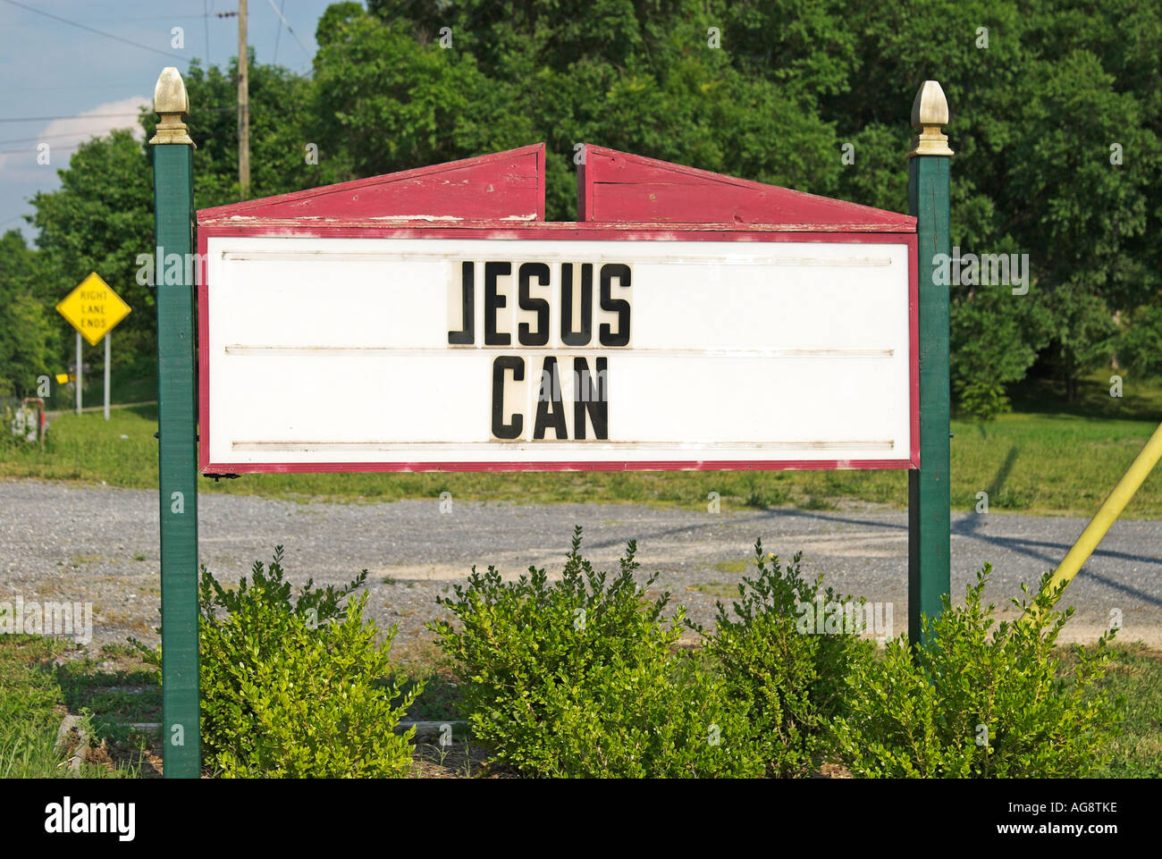 Sign "Jesus can", West Virginia, USA Stock Photo - Alamy