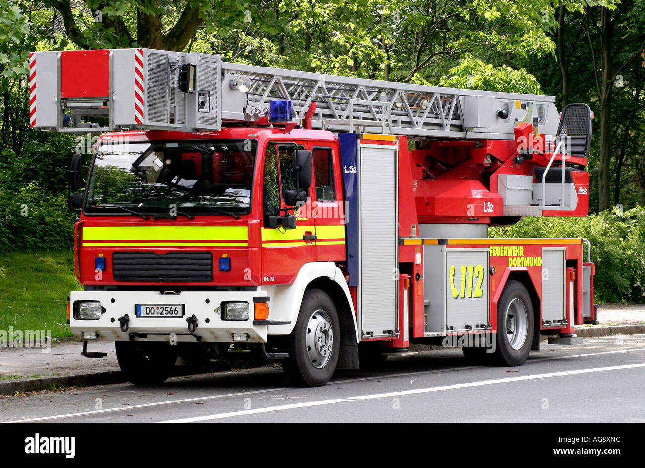 fire engine with turntable ladder Stock Photo - Alamy