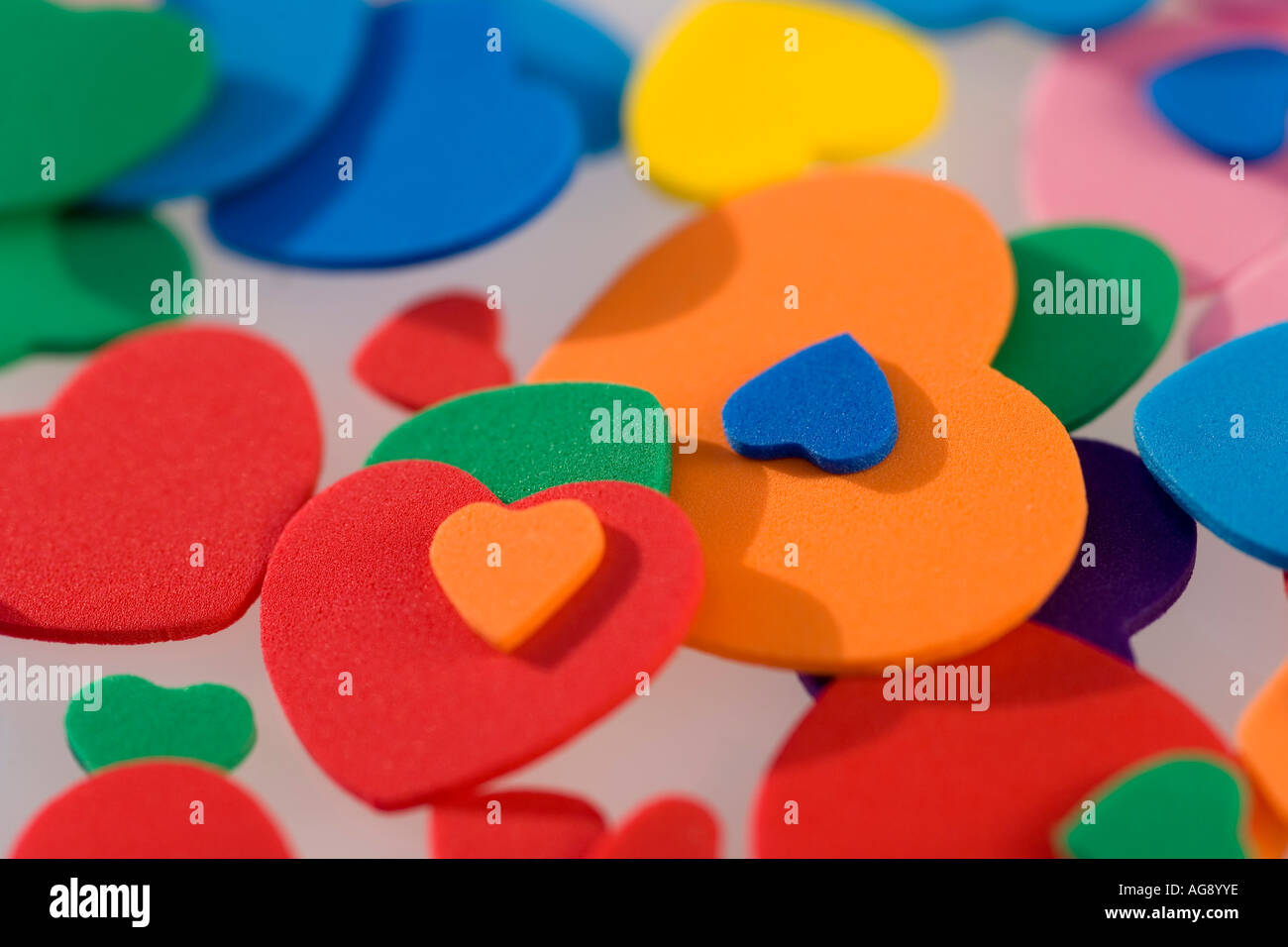 colourful hearts in different sizes Stock Photo - Alamy