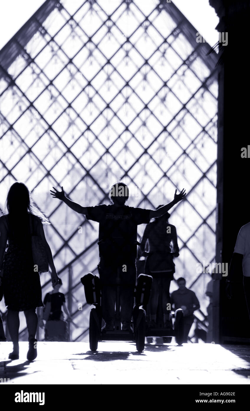 Louvre Pyramid & People Stock Photo - Alamy