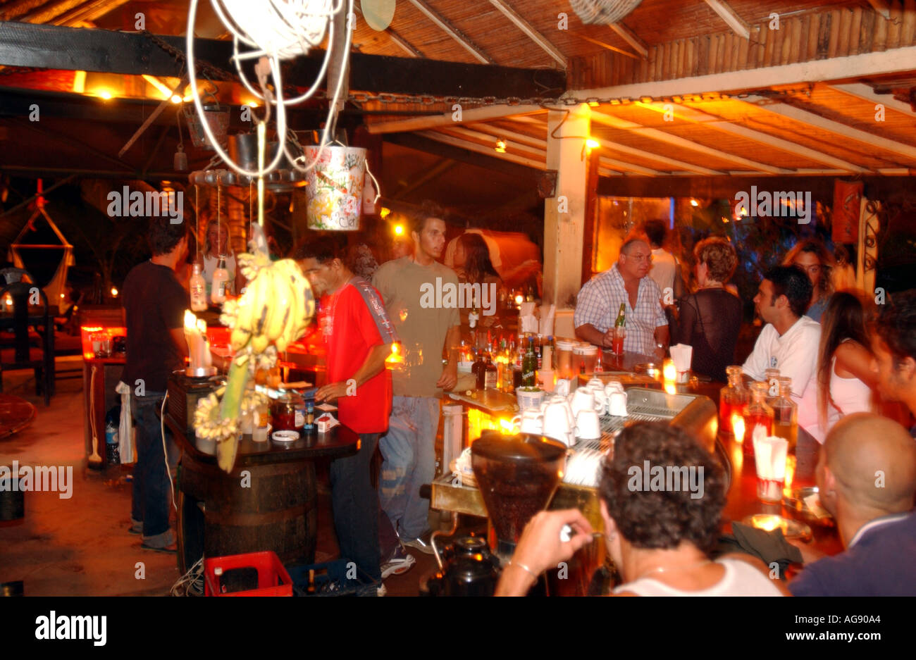 Cabarete, Bar At Night Stock Photo - Alamy