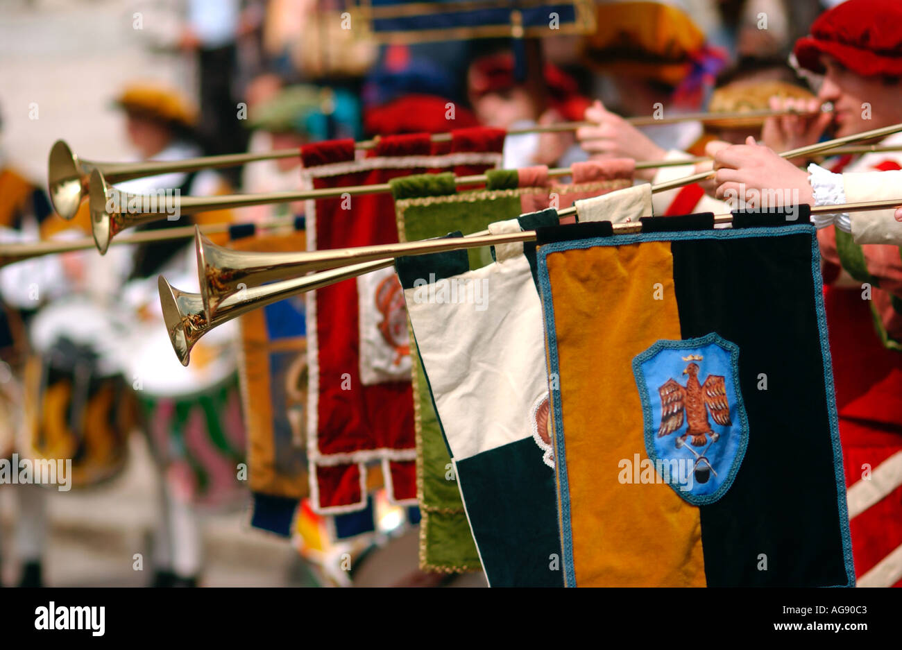 Rome, Ceremonial Parade, Men Playing Instruments Stock Photo - Alamy
