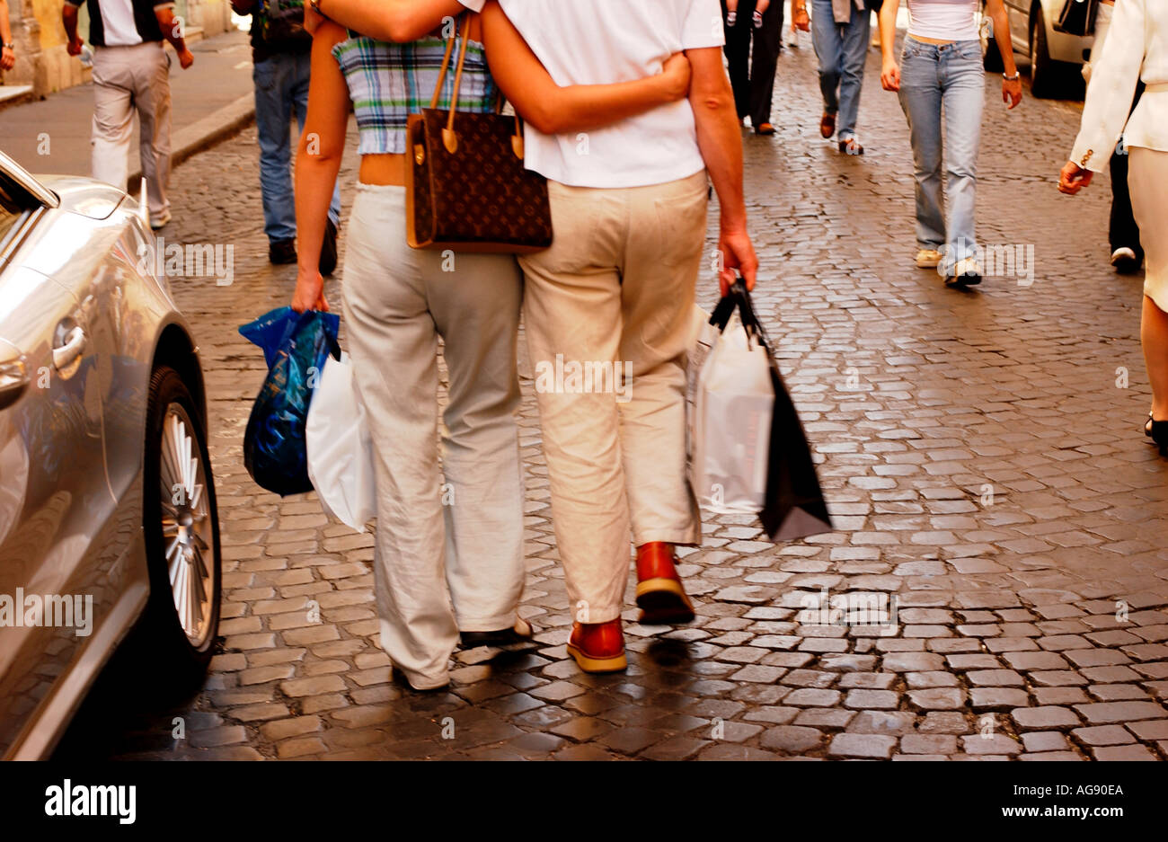 Rome, Girl Shopping Stock Photo - Alamy