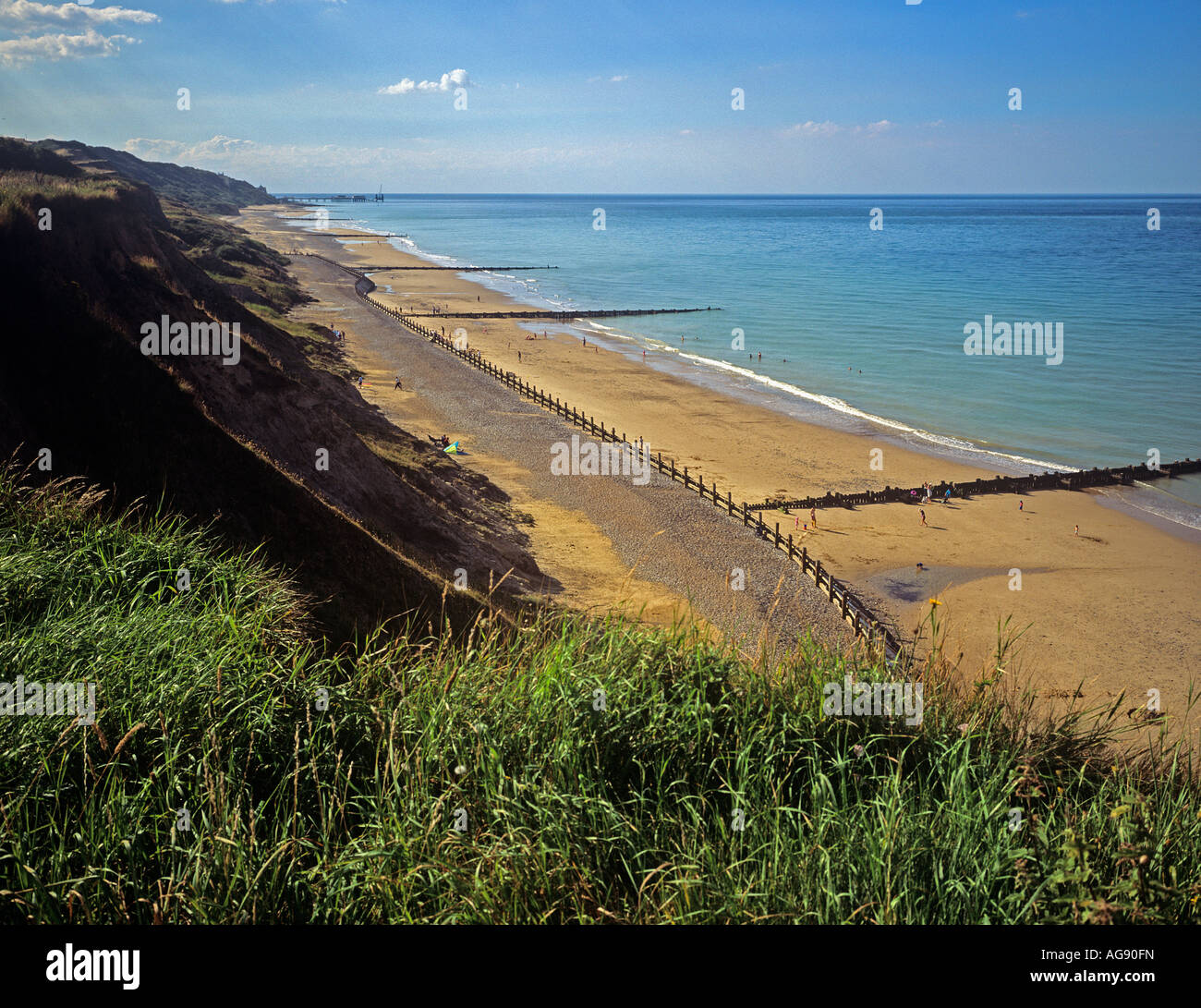 Groynes and wave barriers below the unstable cliffs between Overstrand ...